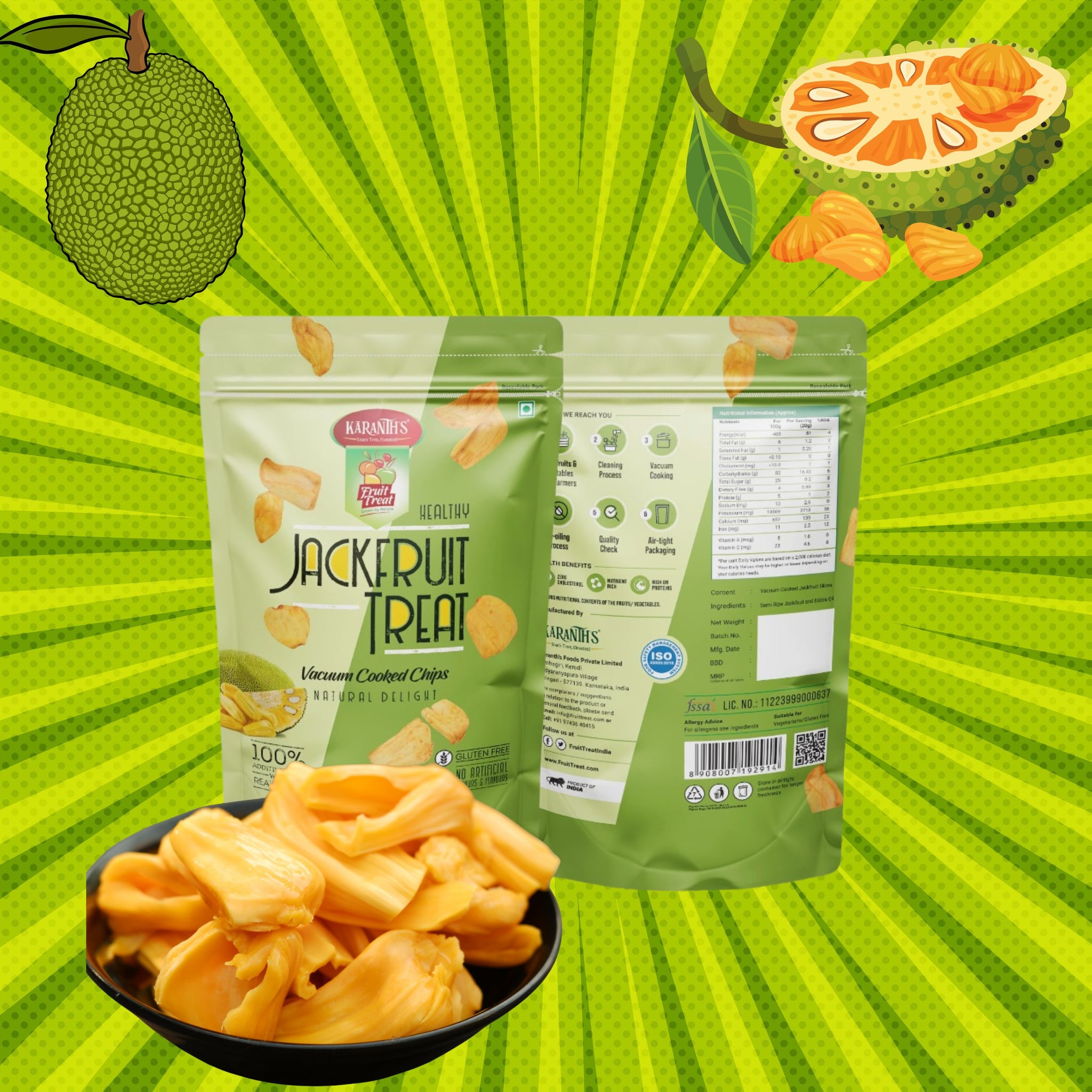 Natural Jackfruit Chips |Vacuum Fried Jackfruit Snacks | FruitTreat ...