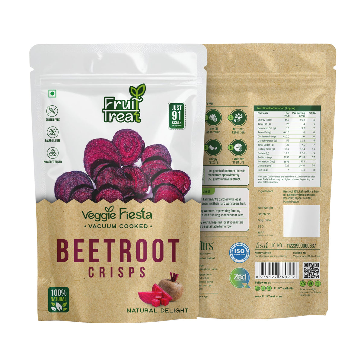 Vacuum Fried Beetroot Crisps - 40 gms – FruitTreat India