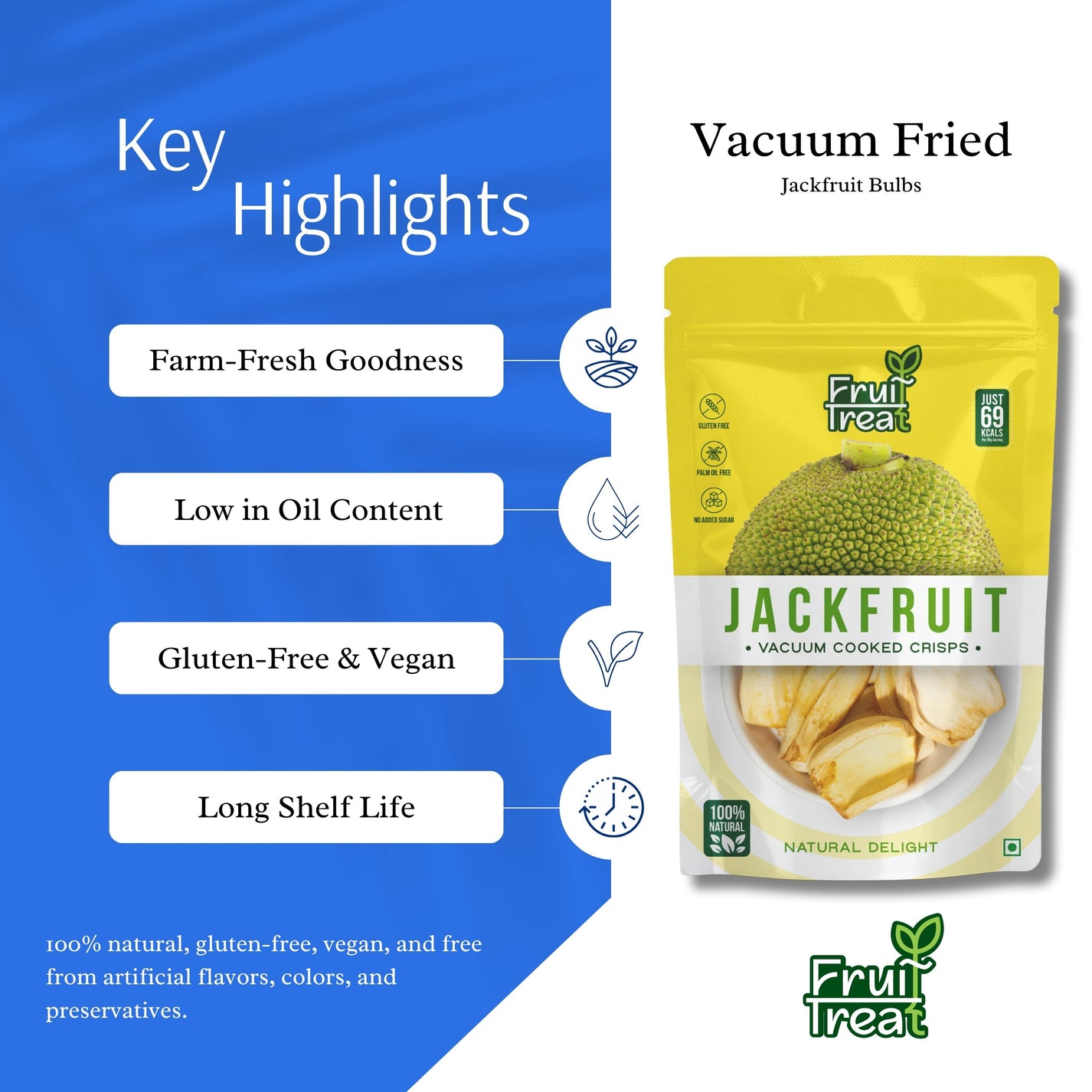 Natural Jackfruit Chips |Vacuum Fried Jackfruit Snacks | FruitTreat ...
