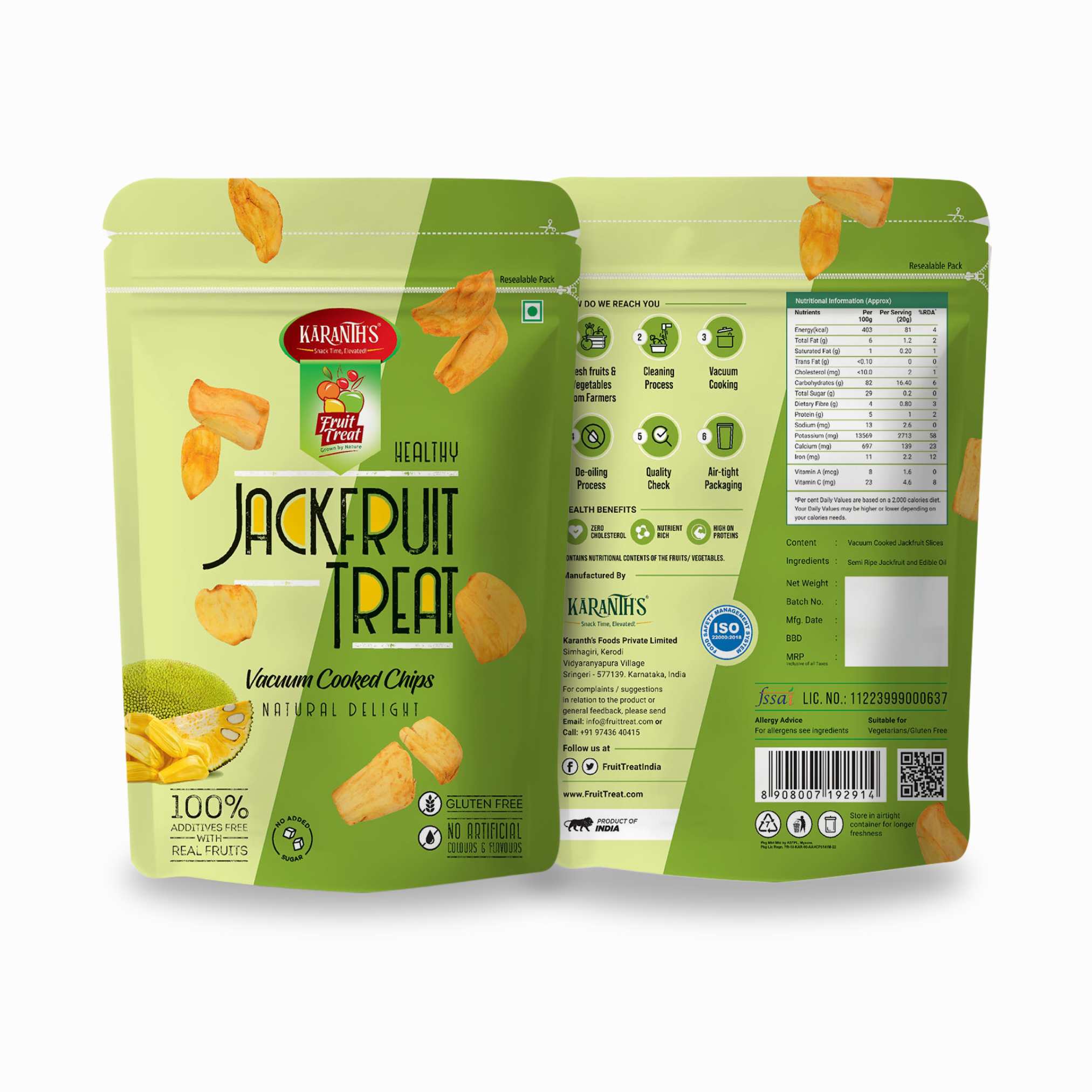 Natural Jackfruit Chips |Vacuum Fried Jackfruit Snacks | FruitTreat ...