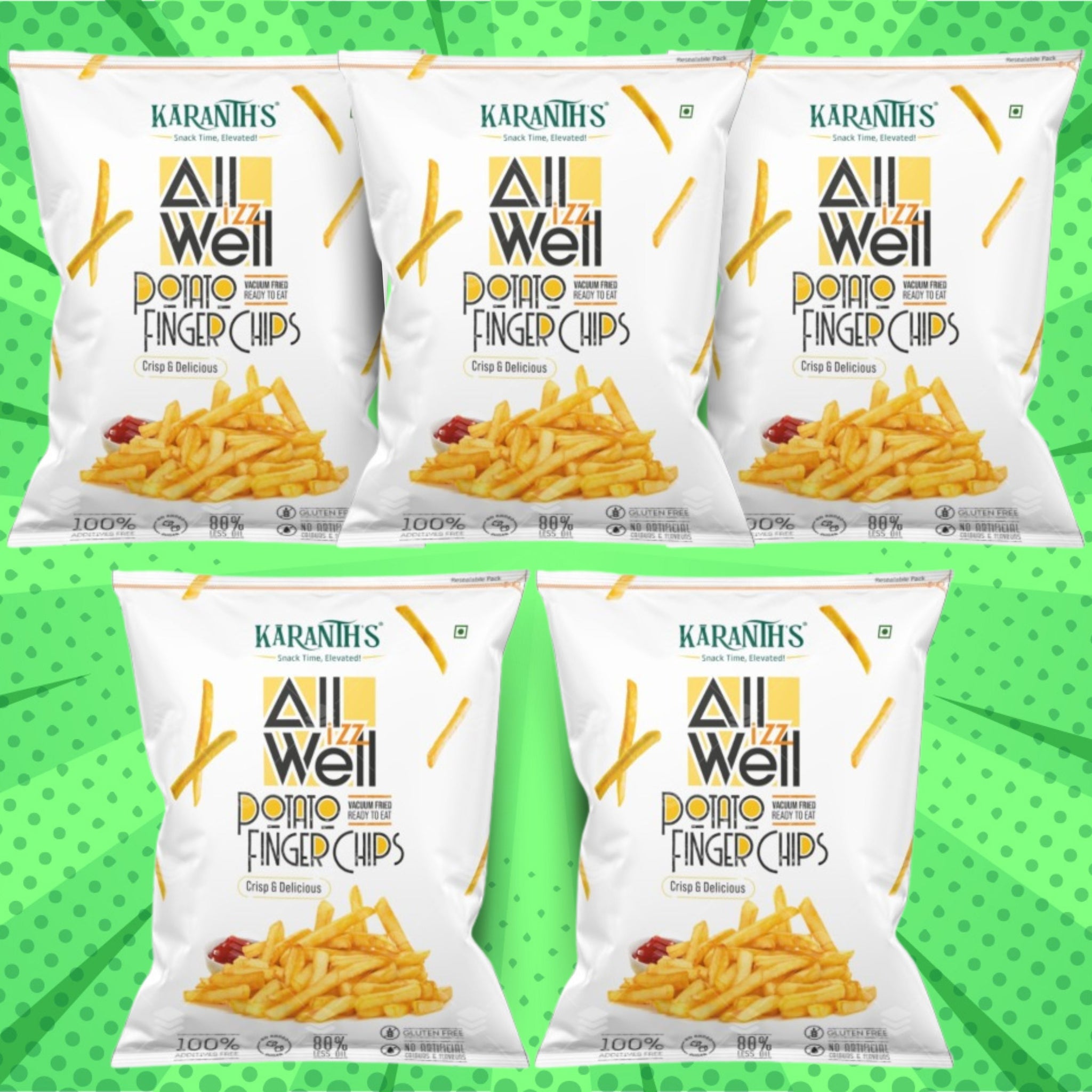 All Izz Well Potato Finger Chips - 35 gms – FruitTreat India