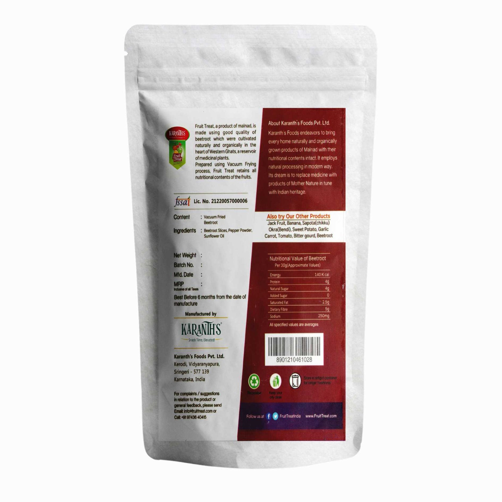 Vacuum Fried Beetroot Treat - 40 gms – FruitTreat India